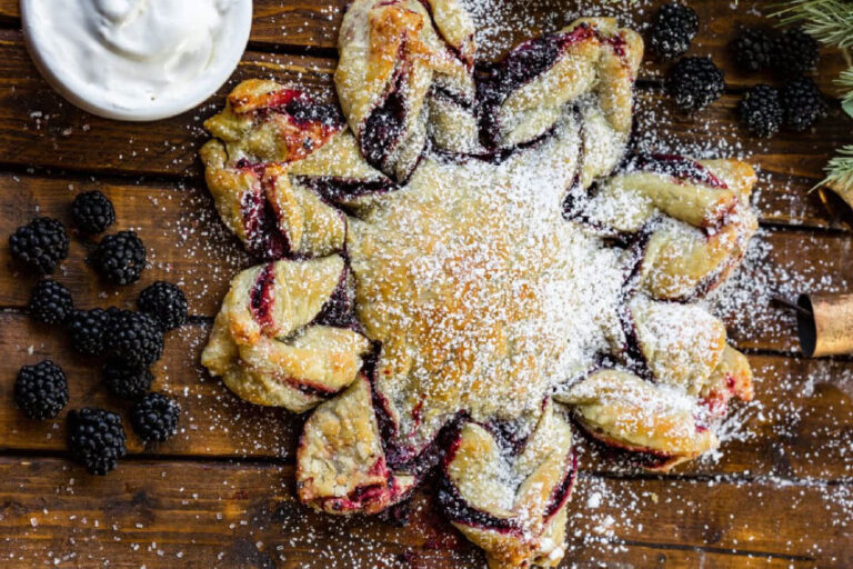 Blackberry Puff Pastry Snowflake - Oregon Raspberries & Blackberries